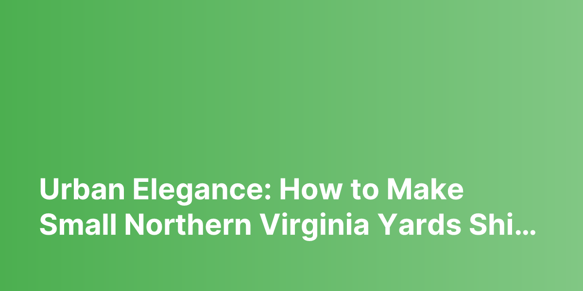 Urban Elegance: How to Make Small Northern Virginia Yards Shine After ...